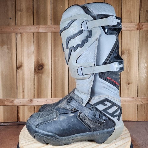 Fox Racing Comp X Motocross Dirt Bike Boots Mens 10 Gray Black EU 44 MX ...