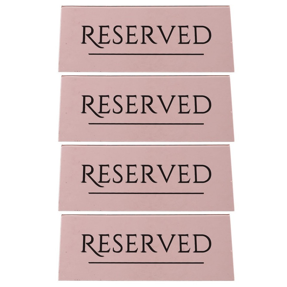 4 Pcs Acrylic Reserved Chair Sign for Family Table Signs Bride Groom ...