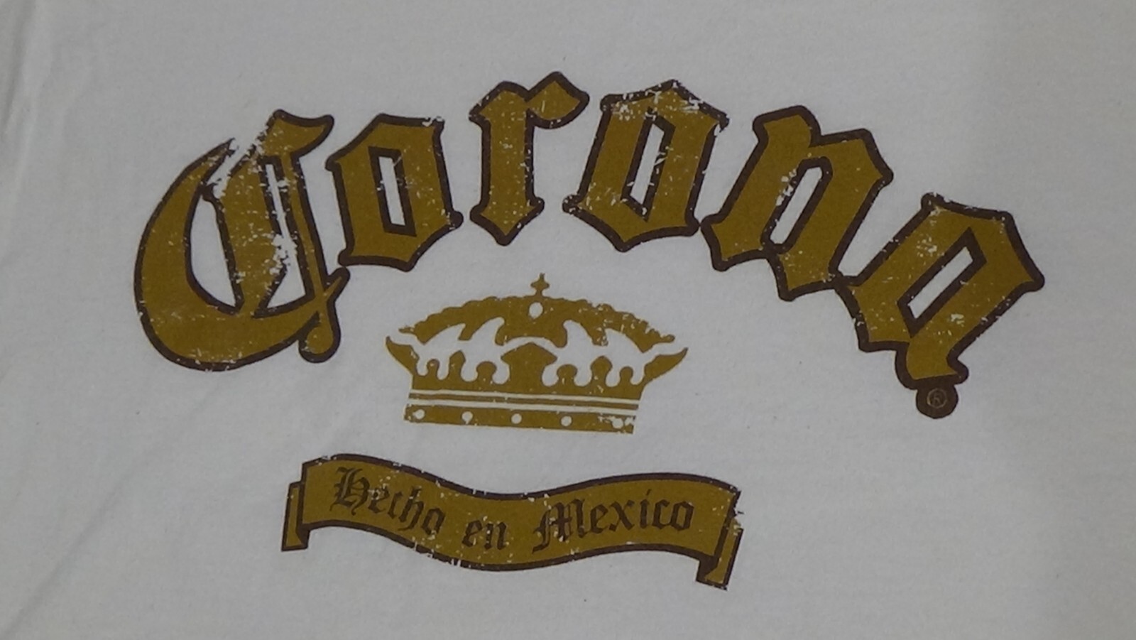 Corona Beer Shirt Medium White Hecho En Mexico Made Cerveza Gold Crown ...