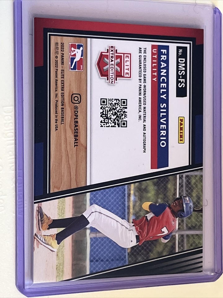 2022 Elite Extra Edition FRANCELY SILVERIO Game Used Auto #'d 4/149 DPL ...