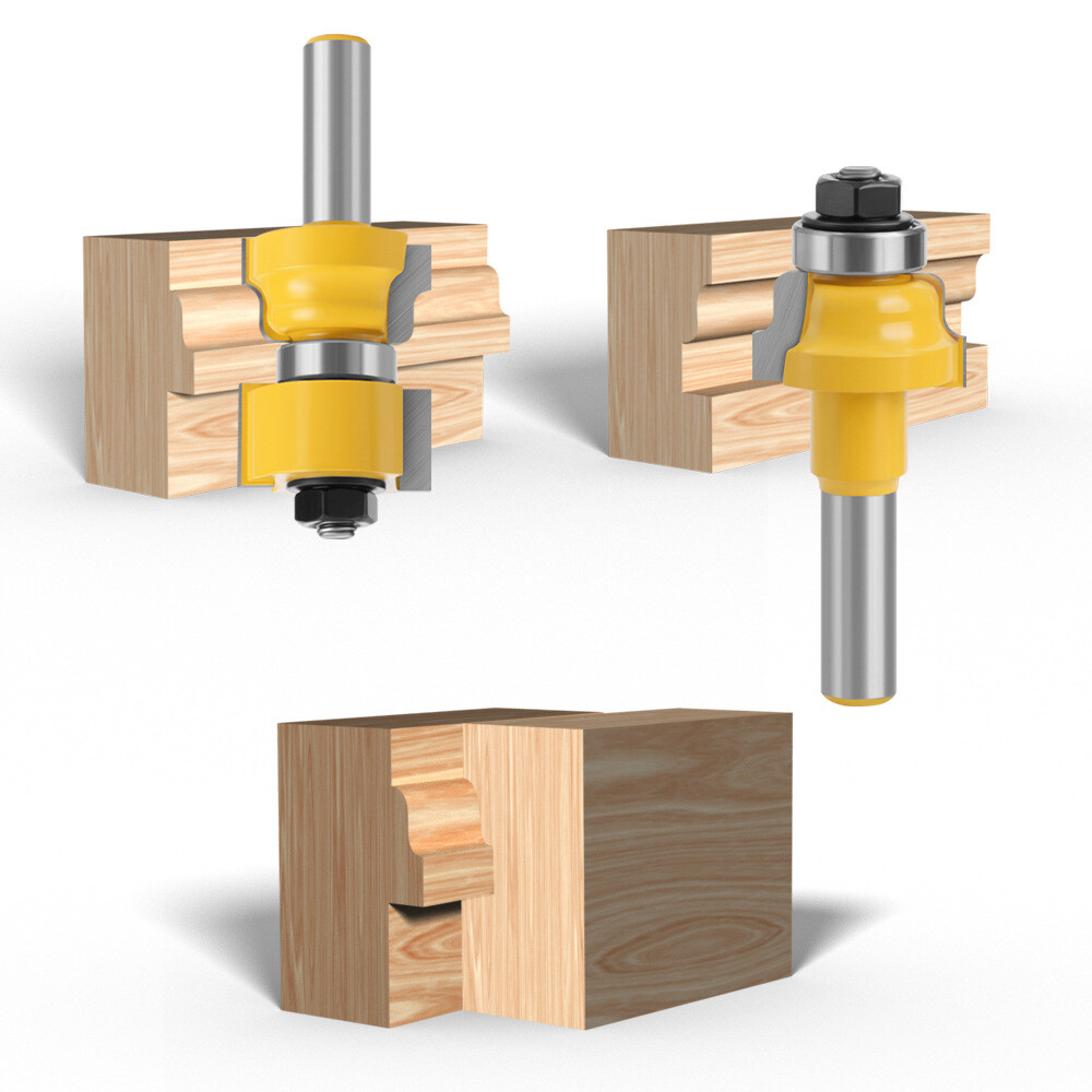 1/2 12mm Shank Ogee Window Sash Door Rail & Stile Joint Router Bits Set ...