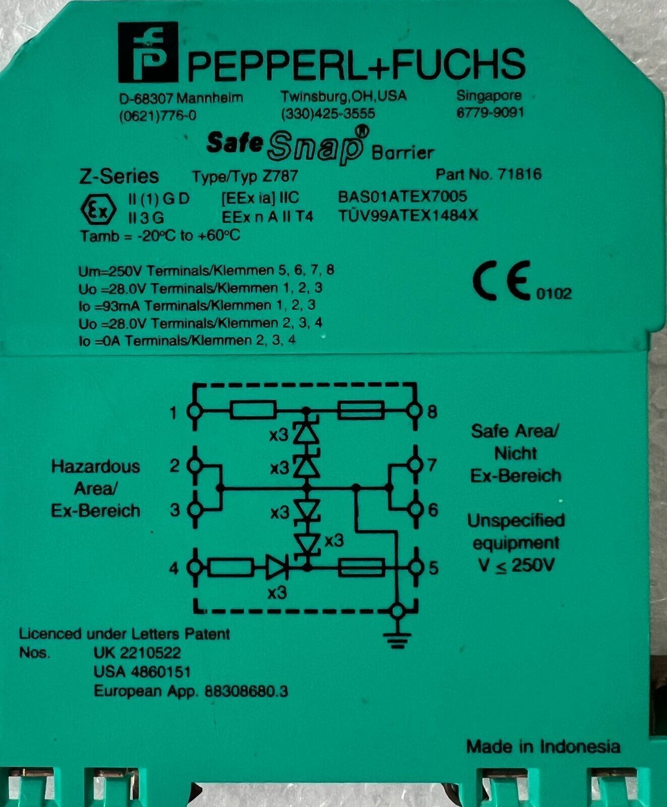 Pepperl+fuchs Z787 Zenerbarriere Eigensicher 71816 | eBay