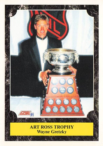 1991 Score American #427 Wayne Gretzky (Art Ross Trophy) Los Angeles ...
