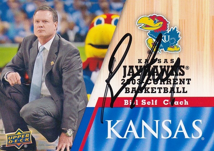 Coach Bill Self KU Jayhawks SIGNED RARE UD CARD AUTOGRAPHED Kansas Hall ...