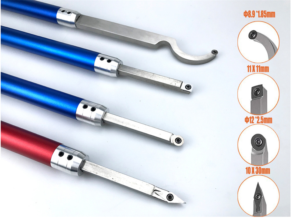 Wood Lathe Turning Tool Kit, Lathe Roughing and Finishing Hollow Tool ...