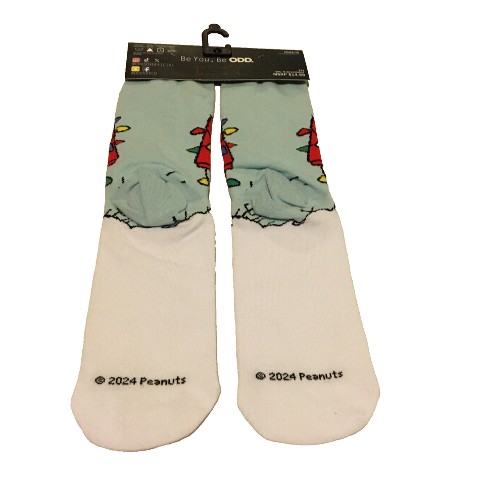 Odd Sox Peanuts SNOOPY Holiday Christmas Novelty Crew Socks Fits Sizes ...