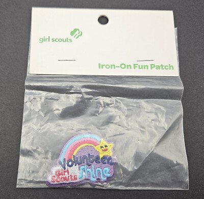 VOLUNTEERS SHINE Rainbow Fun Patch Badge Offical Girl SCOUTS GUIDE Star ...