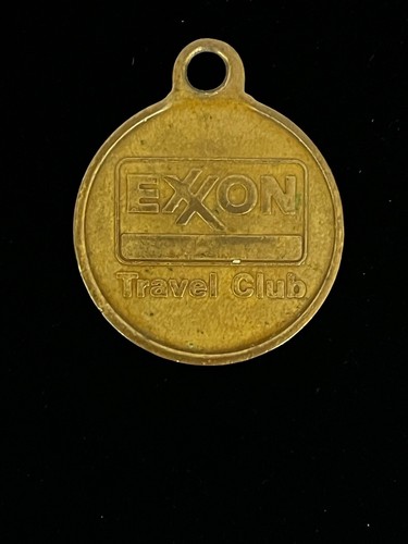 Lot of 2 Vintage Exxon Travel Club Brass Fob Key Rings, Mail Drop Oil ...