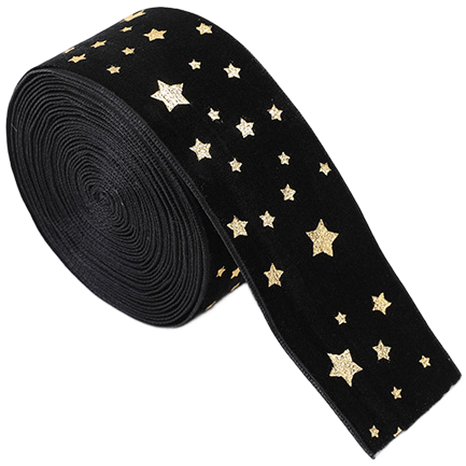Gold Foil Ribbon 4 by 200cm Velvet for Christmas For Tree Bows and ...