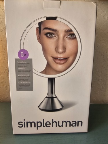 Simplehuman 8" Round Sensor Makeup Mirror with Touch-Control Brightness ...