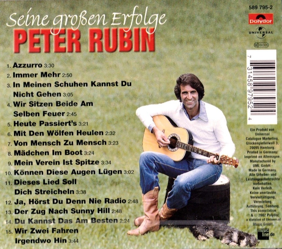 PETER RUBIN Seine Grossen Erfolge NEW CD Germany Austria GERMAN ...