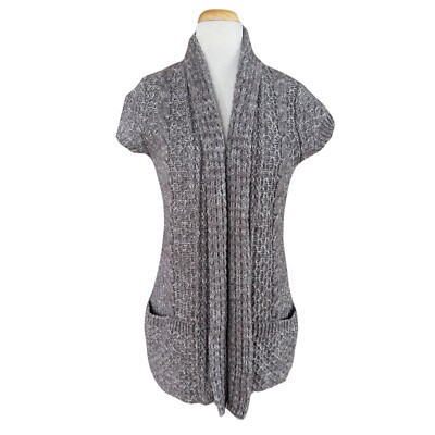 CLASSIQUES ENTIER women’s cap sleeve melange knit vest sweater Sz M | eBay