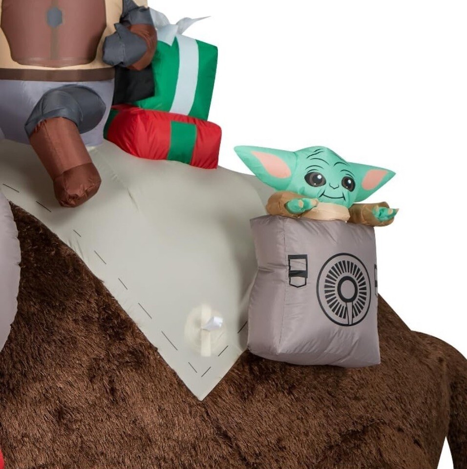 7' Star Wars Mandalorian and Grogu on Bantha Christmas Inflatable ...
