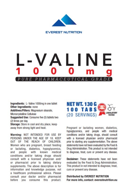 L-Valin 1000 mg Tabletten ANTICATABOLIC BCAA Aminosäure | eBay