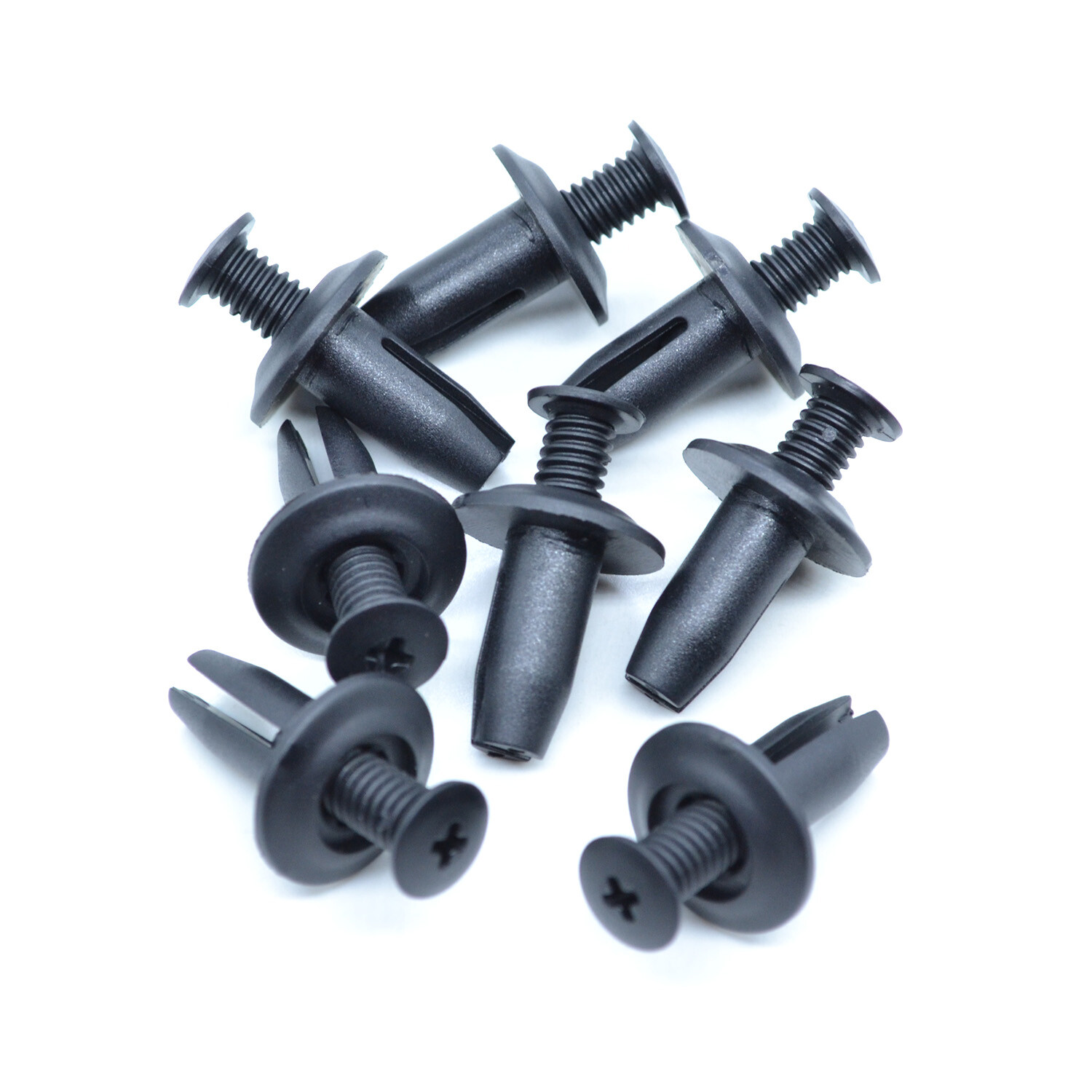 10pcs Black Nylon Bumper Screw Retainer Clip Fastener Screws For Ford ...