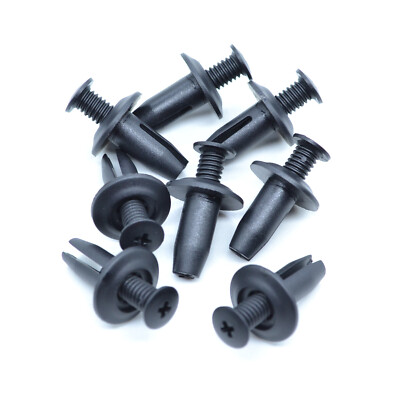 10pcs Black Nylon Bumper Screw Retainer Clip Fastener Screws For Ford ...