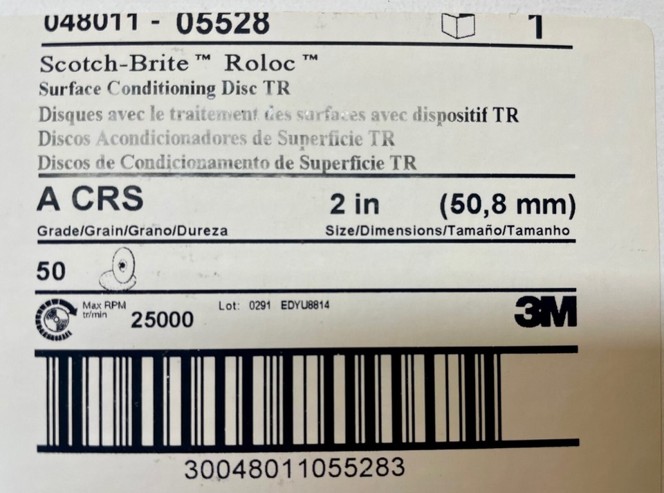 3M 048011-05528 2" Roloc Disc; A-CRS; BX10; SAME DAY EXPEDITED SHIPPING ...