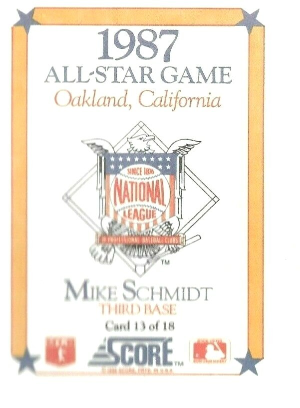 1988 Score All Star Box Bottom Mike Scott George Bell Mike Schmidt | eBay