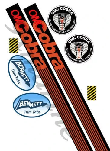 OMC COBRA Stern Dive Sticker Set Vinyl Decal Boat Sticker Set | eBay