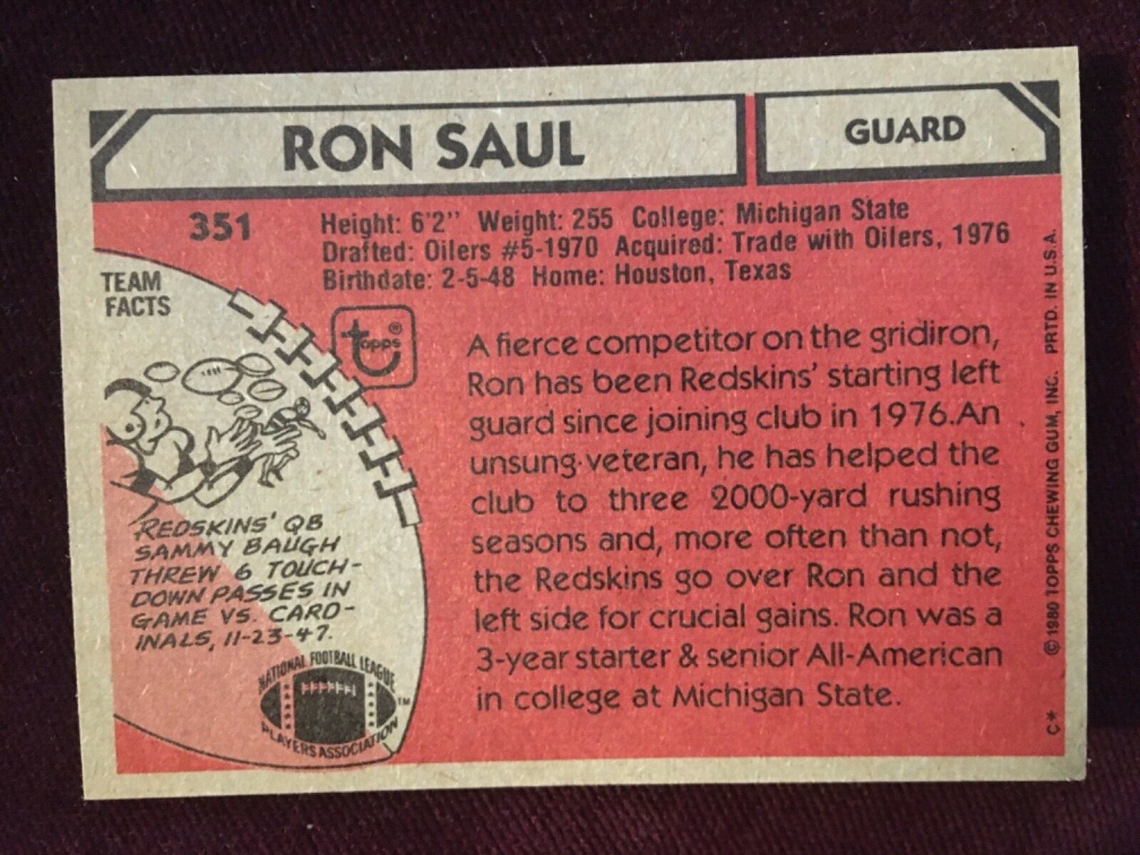 1980 Topps - #351 Ron Saul for sale online | eBay