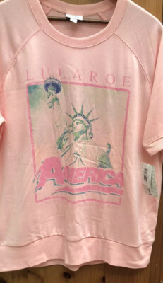 LulaRoe Jane Large Lady Liberty Pink Pullover | eBay