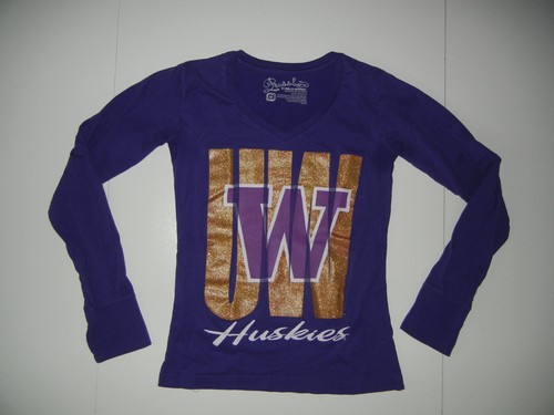 WASHINGTON HUSKIES UW Football COLLEGE LONG SLEEVE SHIRT Lady Fan Gear ...