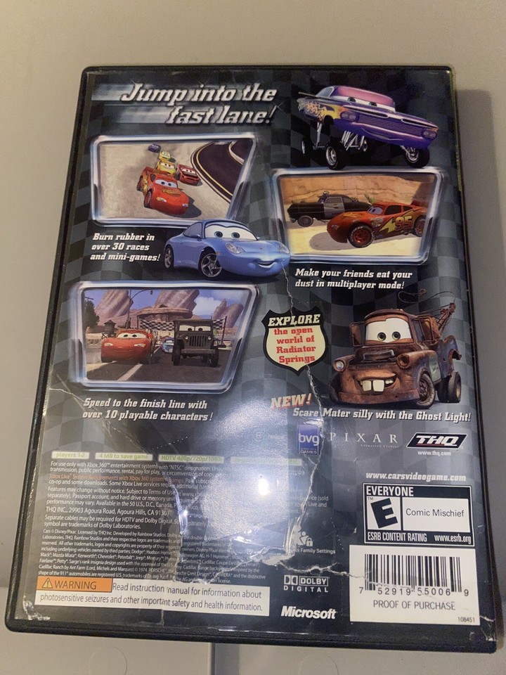 Cars (Microsoft Xbox 360, 2006) 752919550069 | eBay