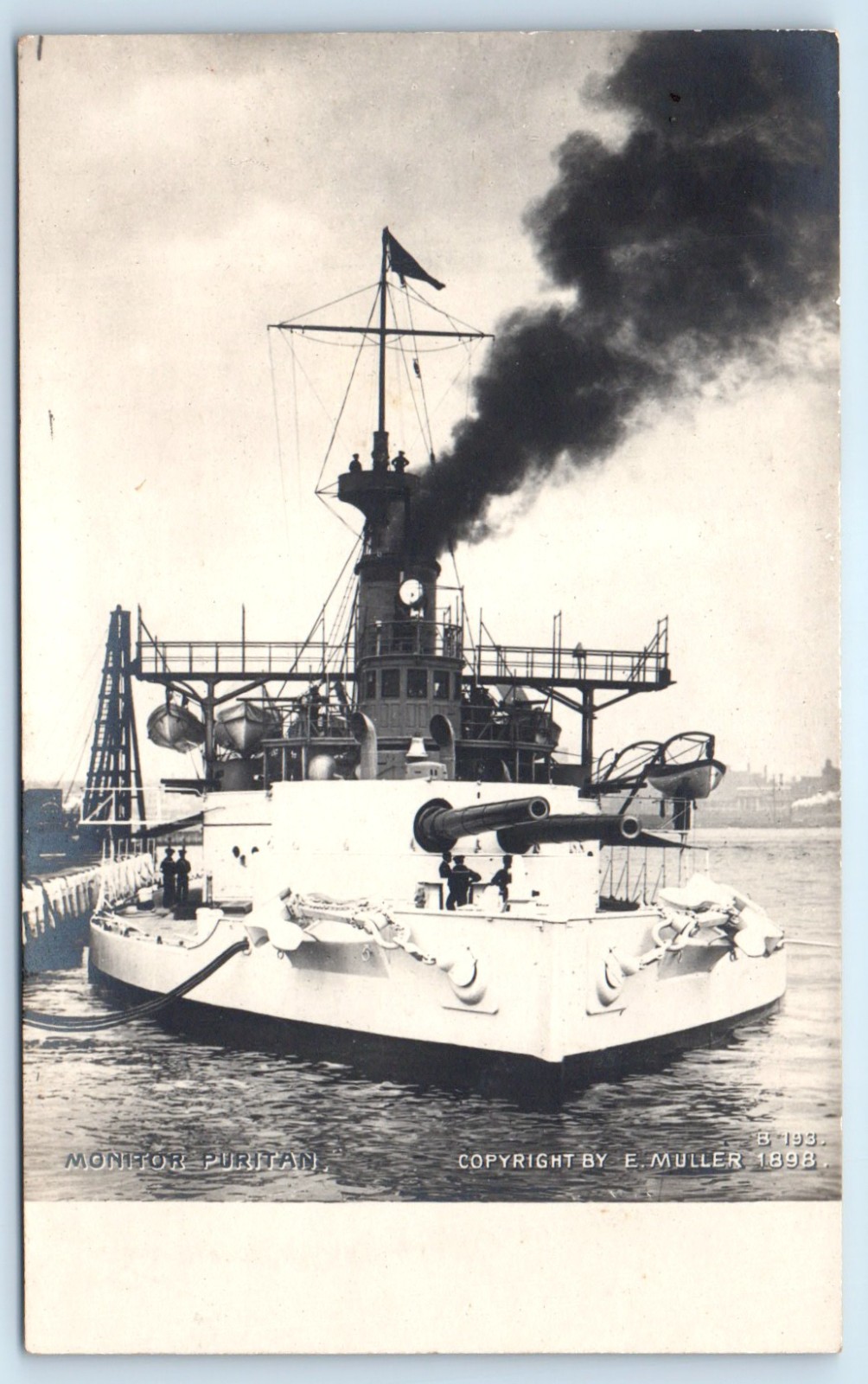 USS Puritan Monitor Navy Ship Real Photo Postcard Spanish American War ...