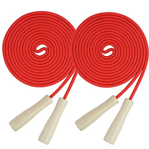 Double Dutch Jump Rope 16 ft 2 Pack, Adjustable Long Skipping Rope with ...