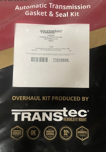 6T40 6T45 GM Transmission Rebuild Overhaul Kit w/Seals fits Gen II 2 ...