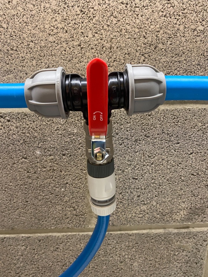 mdpe water pipe tee off metal full flow valve with universal hose ...