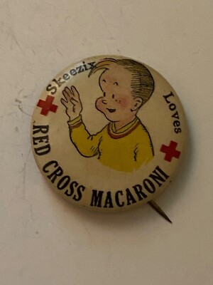 1930’s Skeezix Loves Red Cross Macaroni comic character adv. pin | eBay