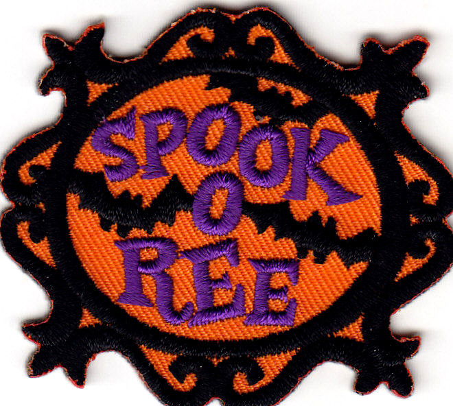 SPOOK-O-REE Iron On Patch Halloween Bats Scary Ghosts | eBay