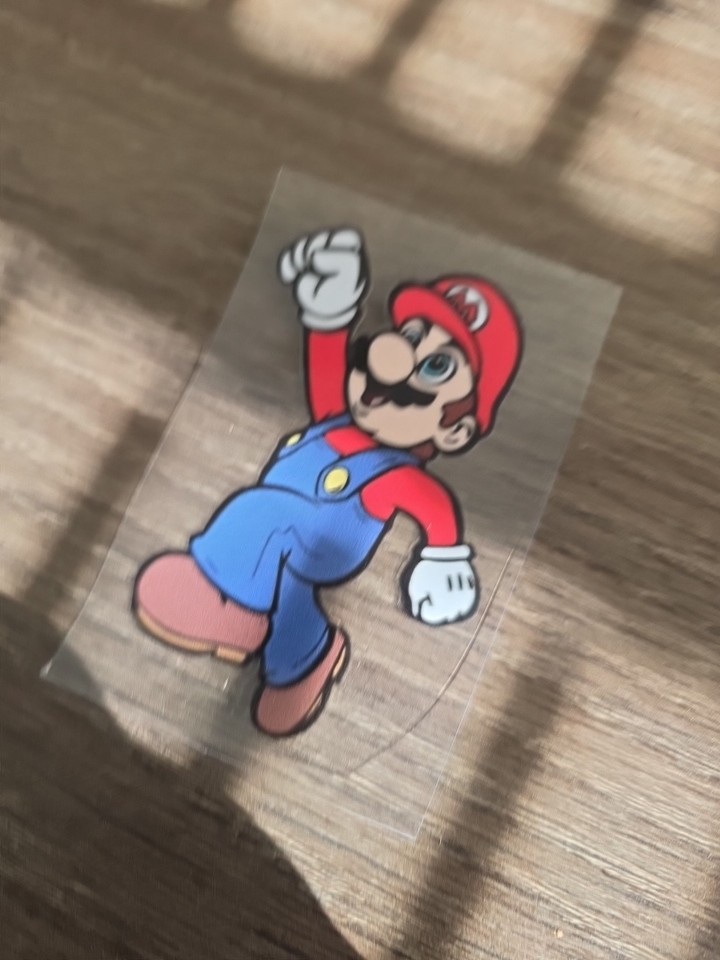 Mario Bros. Mario Jumping UV DTF Raised Decal Sticker Waterproof 3inx ...