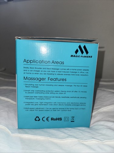 New In Box MAGIC MAKERS SHIATSU BACK SHOULDER NECK MASSAGER WITH HEAT ...