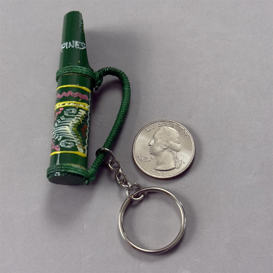 Vintage Philippines Hand Painted Wood Jug Souvenir Keychain Key Ring ...