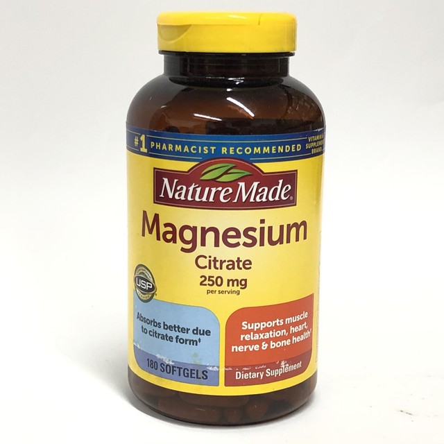 Nature Made Magnesium Citrate 250mg Supplement 180 Softgels for sale ...
