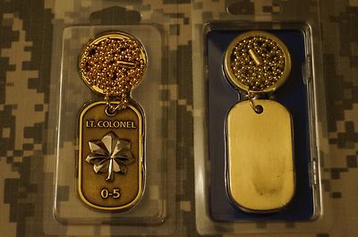 Key Chain US Air Force Lt Colonel 0-5 Rank Dog Tag with chain necklace ...