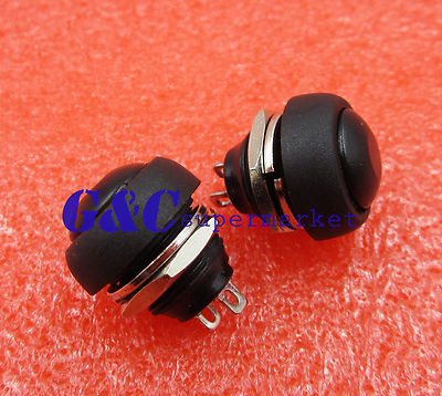 5PCS Black 12mm Waterproof momentary Push button Switch Mini Round ...