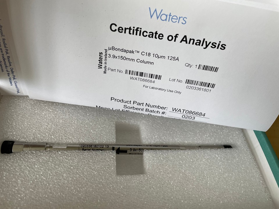 HPLC column Waters HPLC µBondapak C18 10 µm, 3.9x150mm WAT086684 cvf | eBay