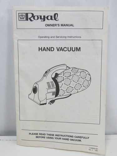 Vintage Royal Hand Vac Dirt Devil Instruction Manual (MANUAL ONLY) | eBay
