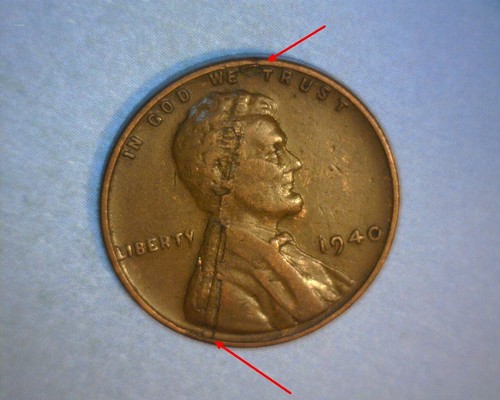 1940 LINCOLN CENT, DEFECTIVE PLANCHET🌟MAJOR SPLIT LAMINATION 🌟US ERROR ...
