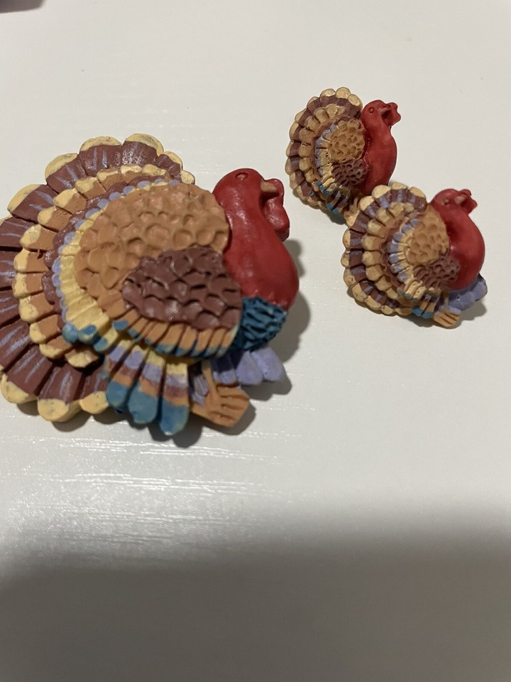 🦃 FALL SPECIAL🦃-NEW Thanksgiving Turkey Pin w/Matching Pierced Earrings ...