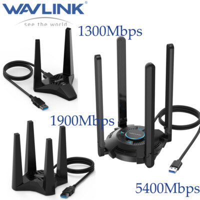 Wavlink Dual Band USB3.0 WIFI Adapter PC Wireless Adapter Antennas for ...