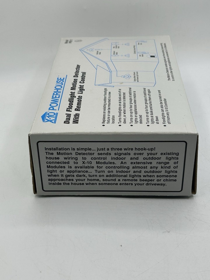 X-10 POWERHOUSE Dual Floodlight Motion Detector With Remote Light ...