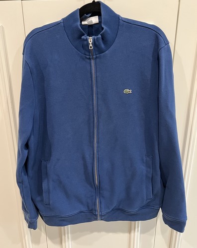 Lacoste Jacket Mens XXL Full Zip Jacket Fleece Mock Neck Logo Pockets ...