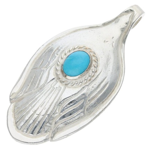 Goro's Silver Rope Turquoise Spoon Necklace Top Blue 12.51G 522052 Hj08 ...