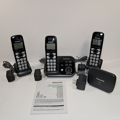 Panasonic Digital Cordless Phones/ Answering System 3 Handhelds + Range ...