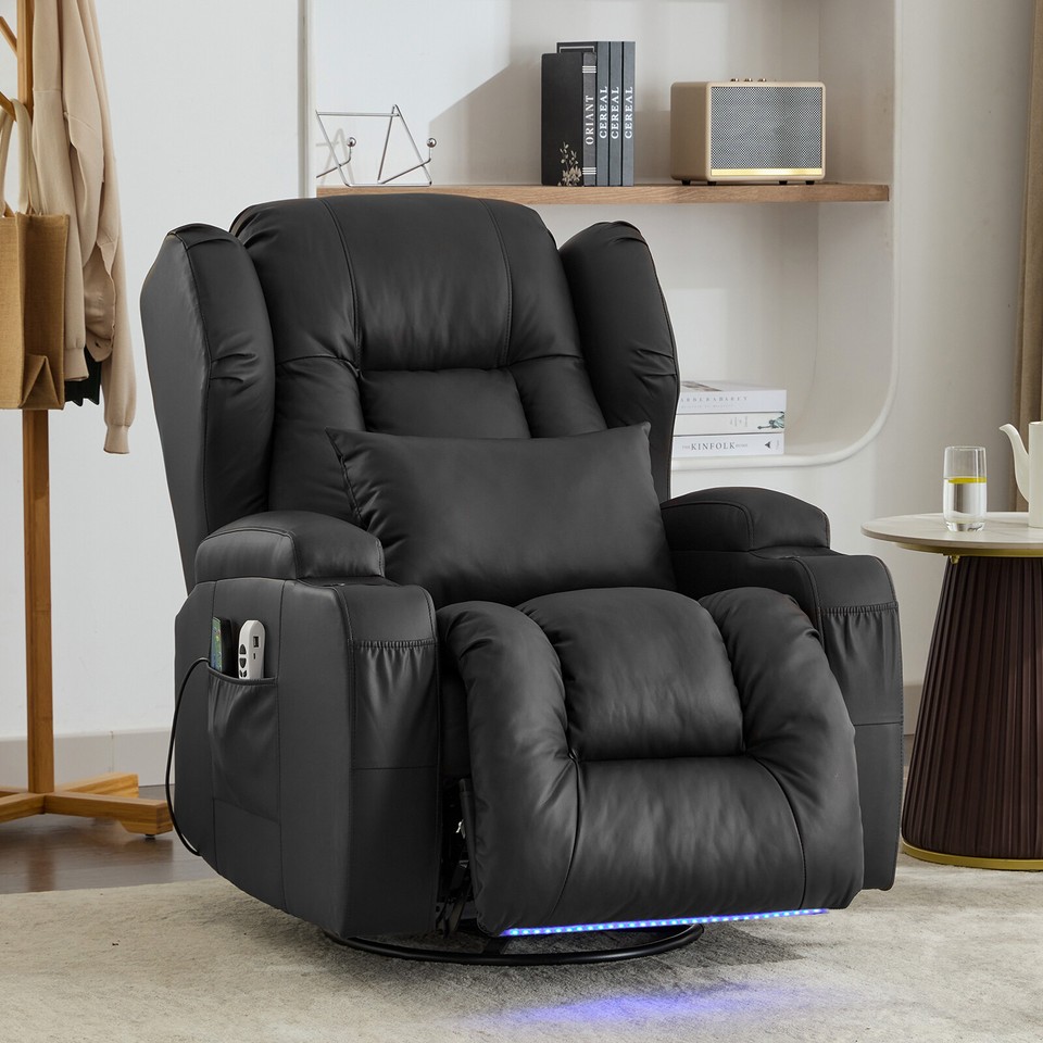 Swivel Glider Rocker Recliner Power Rocking Chair with Massage and ...