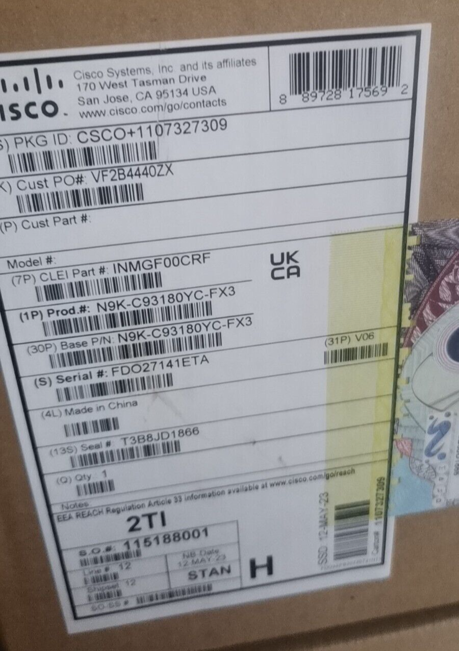 New Cisco N9K-C93180YC-FX3 Nexus 9300 48p 1/10/25G, 6p 40/100G, | eBay